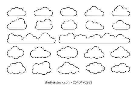 Clouds Line Art Icon Databases Networking Stock Vector Royalty Free