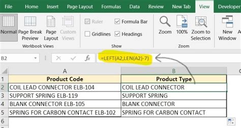 how to use left function in excel spreadsheettricks