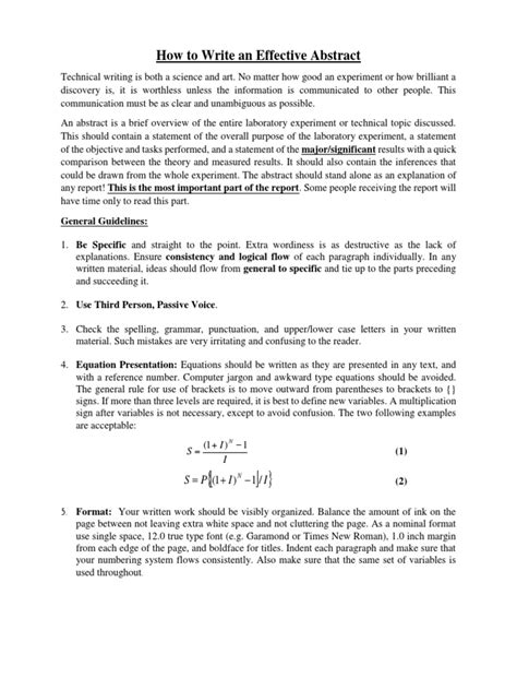 How To Write An Effective Abstract Pdf