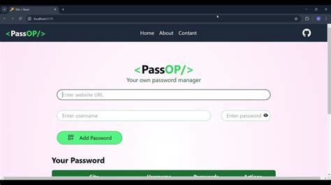 Github React Passwordmanager Cybersecurity Webdevelopment Nikhil Pundir
