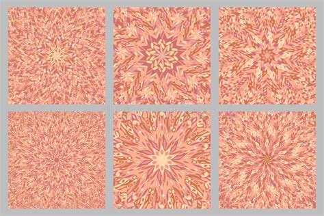 Abstract Circular Tiled Mosaic Pattern Background Design Set Stock Vector Illustration Of