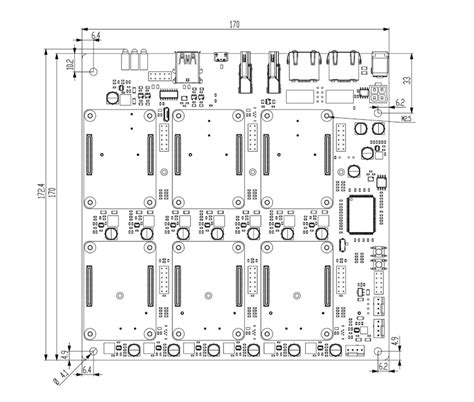 seeed deskpi super6c raspberry pi cm4 cluster mini itx board napájecí