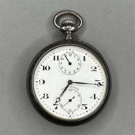 Lot 004 Open Face Longines Alarm Pocket Watch With Lapis Fob Douglas