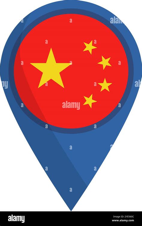 China Flag Map Pin China Travel Editable Vector Stock Vector Image
