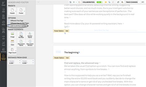 headers and footers to only particular pages