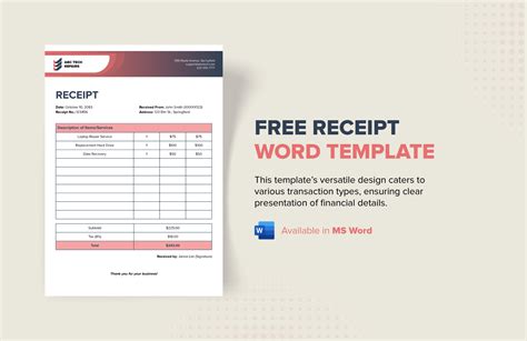 Free Receipt Templates In Word To Download