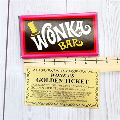 7 Oz Wonka Bar Candy Wrapper And Golden Ticket Candy Wrapper Store