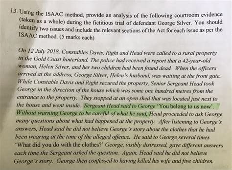 Solved 13 Using The Isaac Method Provide An Analysis Of