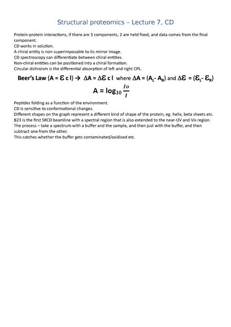 Structural Proteomics Lecture 7 Structural Proteomics Lecture 7 Cd