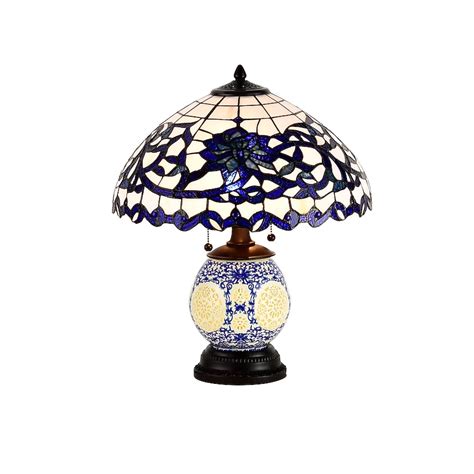Warehouse Of Tiffany Akiko 3 Light Blue Glass 21 Inch Double Lit