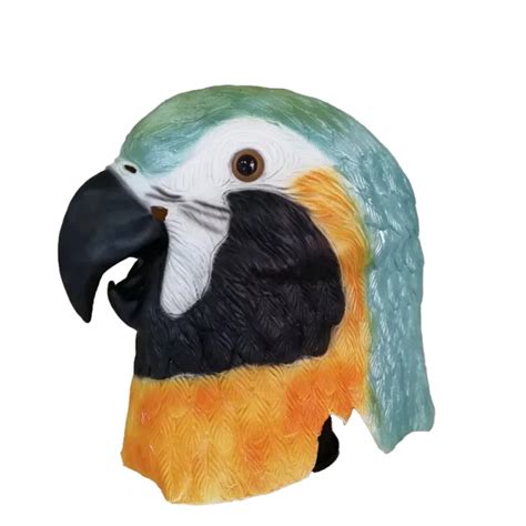 Novelty Parrot Mask Latex Rubber Animal Bird Headpieces For Halloween