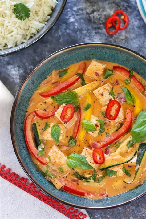 Vegan Thai Red Curry With Tofu And Vegetables Ruchiskitchen