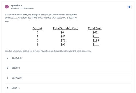 Solved Question Homework Unanswered Based On The Cost Chegg