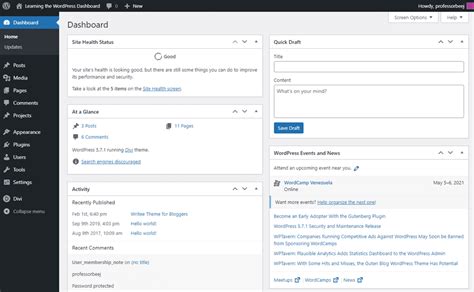 Wordpress Dashboard The Complete Guide