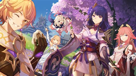 Aether Baal Raiden Shogun Lumine Paimon Yae Miko Guuji K Hd Genshin Impact Wallpapers Hd