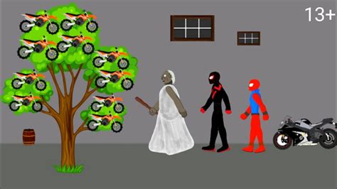 Garnny Vs Motuspider Manmiles Morales Bike Tree Funny Animation