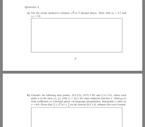 solved question 4 a use the secant method to estimate v3 to
