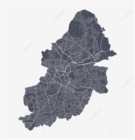 Cityscape Vector Poster Of Birmingham A Detailed Street Map Of The City