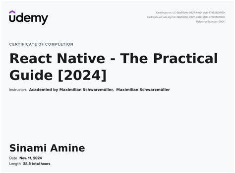 Amine Sinami On Linkedin Reactnative Certification Mobiledevelopment Learningjourney