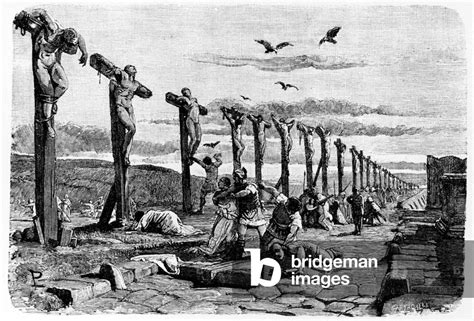 Image Of Spartacus And The Other Slaves Crucified Along The Via Appia