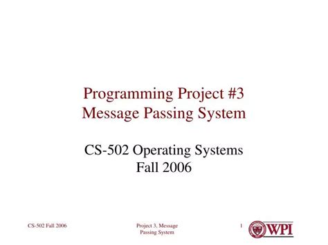 Ppt Programming Project 3 Message Passing System Powerpoint