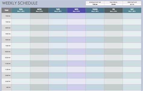 Free Weekly Schedule Templates For Excel Smartsheet Inside Employee Weekly Schedule Template