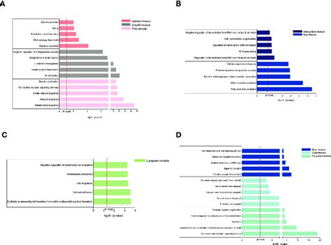Go Enrichment Analysis Of The Modular Genes A The Go Biological