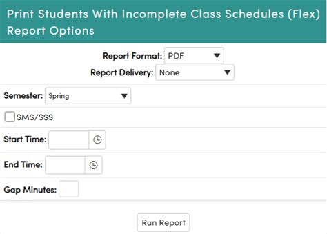 Students With Incomplete Class Schedules Flex Aeries Software