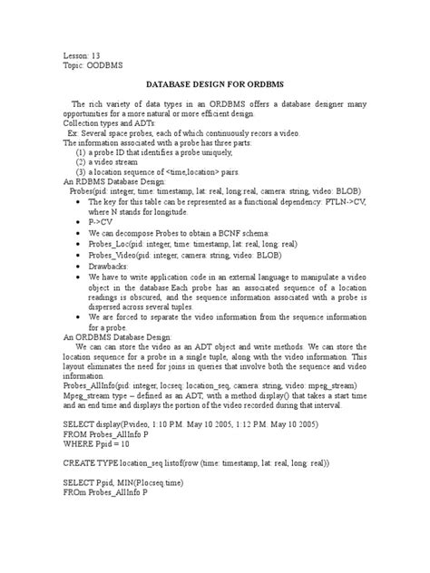 Oodbms Pdf Database Index Databases