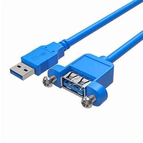 Usb 30 Male To Female Extension Cable With Mounting Ears Screw Lock