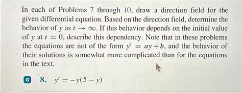Solved In Each Of Problems Through Draw A Direction Chegg