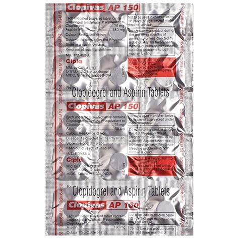 Clopivas Ap 150 Strip Of 15 Tablets Health And Personal Care