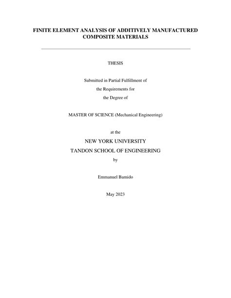 Pdf Finite Element Analysis Of Additively Manufactured Composite Materials