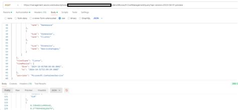 Not Able To Get Cluster And Namespace Cost Using Microsoft Costmanagement [api Version 2023 04