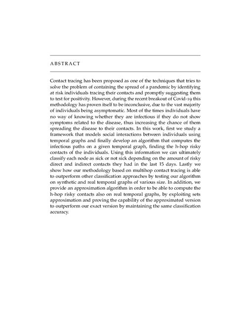 algorithms for massive multi hop contact tracing tesi di laurea