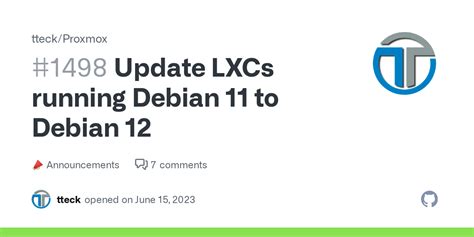 Update LXCs Running Debian To Debian Tteck Proxmox Discussion GitHub
