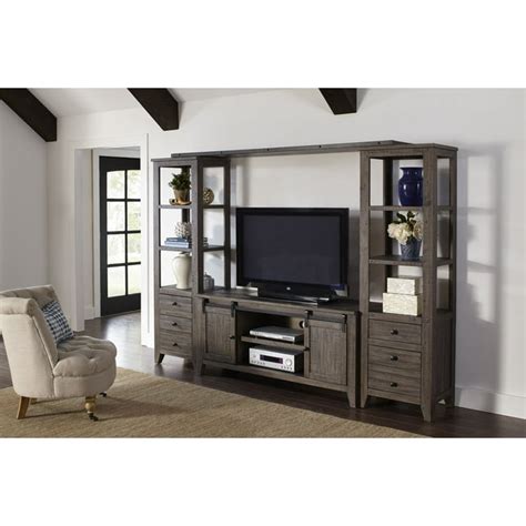 Jofran Madison County Rustic Reclaimed Pine Farmhouse Entertainment