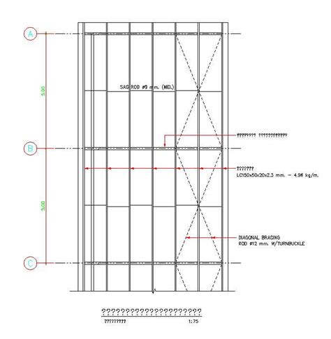 the diagonal bracing section details are given in this autocad dwg file