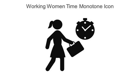 Working Women Time Monotone Icon In Powerpoint Pptx Png And Editable Eps Format Ppt Example