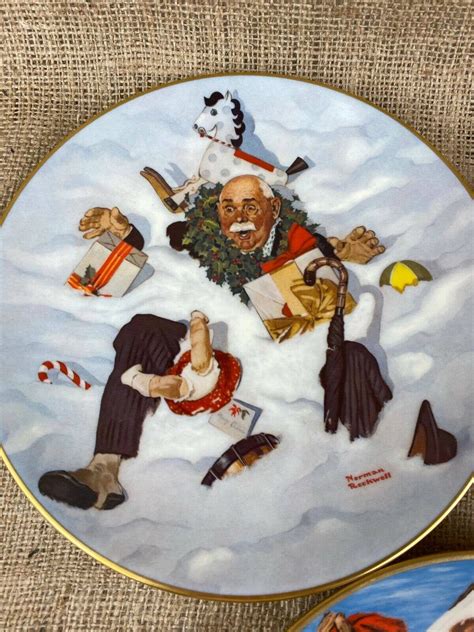 Norman Rockwell Christmas Plates Set Of 5 By Royal Devon 75 76 78 79