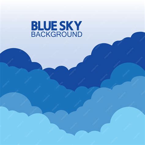 Premium Vector Blue Sky With Clouds Background Vector Illustration Design