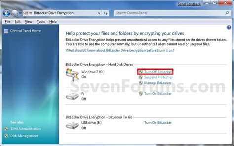 BitLocker Drive Encryption Windows Drive Turn On Or Off With No TPM Tutorials