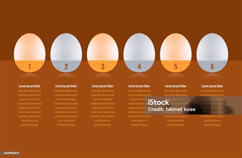 달걀 인포 그래픽 템플릿 6가지 옵션 인포그래픽 템플릿 식품 편물 매거진 인터넷 매거진 연간 보고서 정보 템플릿 6에 대한 스톡 벡터 아트 및 기타 이미지 Istock