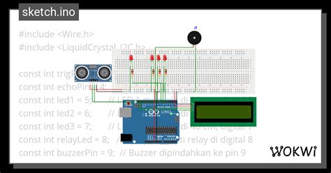 Peringatan Banjir Copy Wokwi Esp32 Stm32 Arduino Simulator