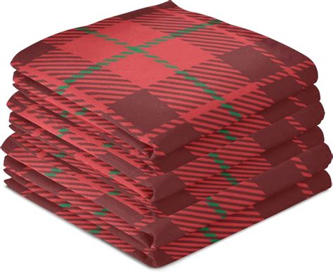 Tartan Plaid Red Color Line Fabric Pattern Scottish Cage Kitchen Towel
