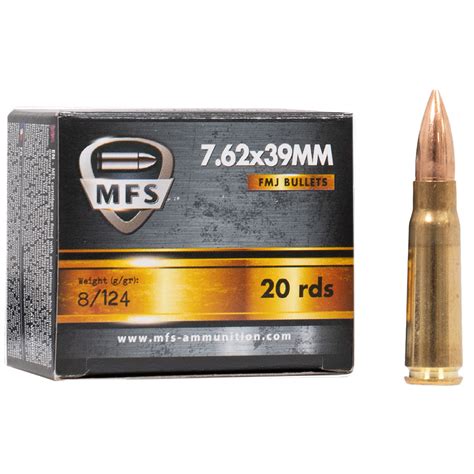 Mfs Ammunition Lead Core Training Ammunition 762x39mm 124 Gr Fmj