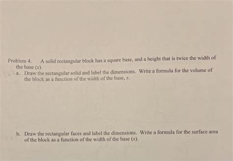 solved problem 4 a solid rectangular block has a square