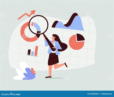 Analyst Looking At Digits And Diagrams Through Magnifying Glass Concept Of Big Data Analysis