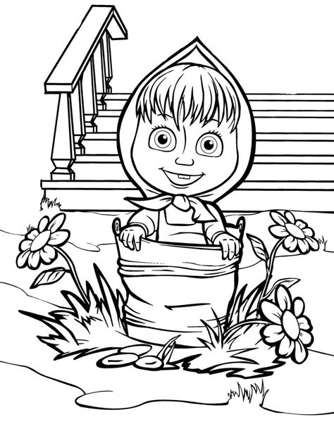 Маша и Мечока • картинки за отпечатване и оцветяване • Дечица