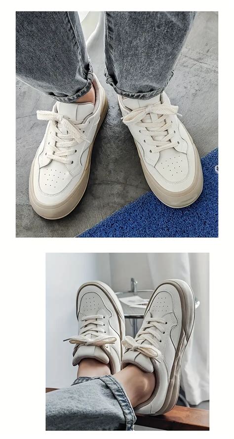 남성용 트렌디한 단색 스케이트화 마이크로파이버 가죽 갑피 내마모성이 뛰어나고 미끄럼 방지 가능한 레이스업 다용도 스니커즈 야외용 남성용 스트릿 스타일 신발